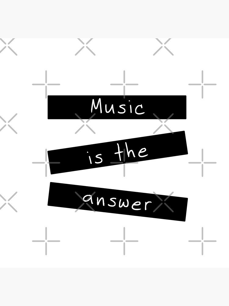 "MUSIC IS THE ANSWER - handwritten black bg - digital art by Iona Art ...