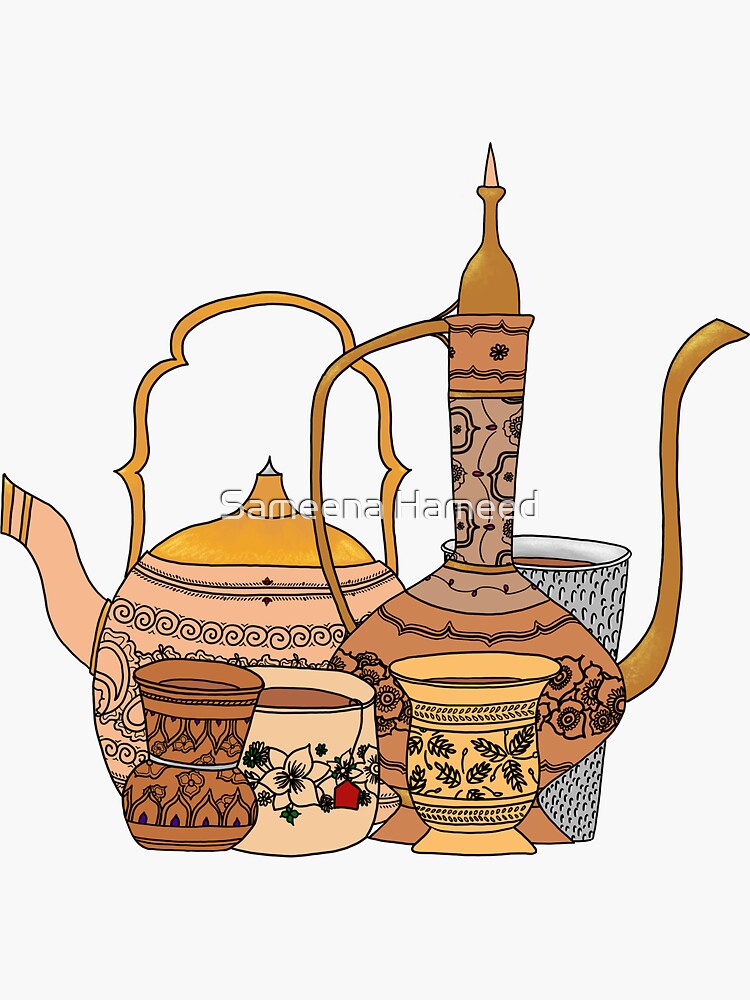 "Chai Set" Sticker for Sale by sameenashameed | Redbubble