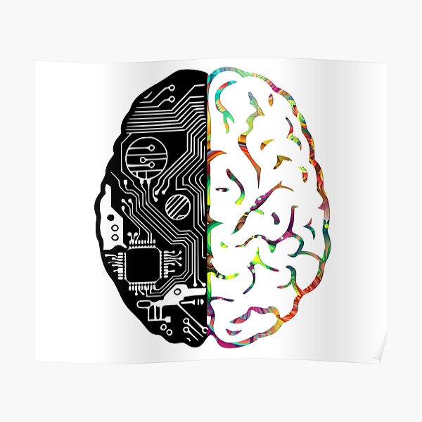 "Coding Brain in Black & Psychedelic Colour" Poster by 0tdesigns ...