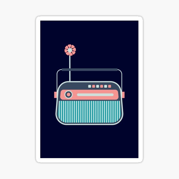 "Cute Little Retro Radio" Sticker by modernistdesign | Redbubble