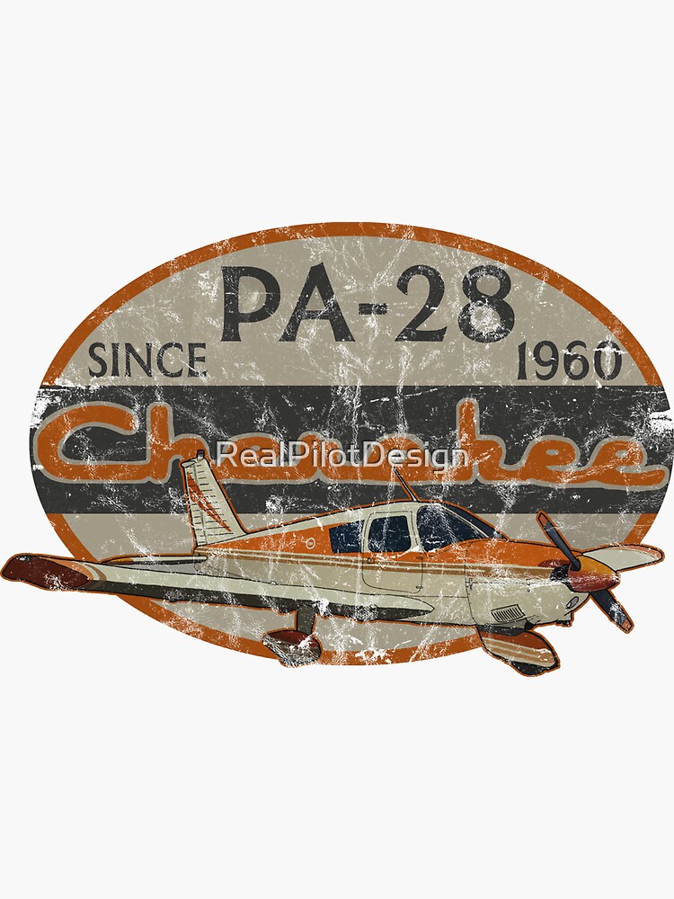 "PA-28 Piper Cherokee Since 1960 Retro Vintage Design" Sticker for Sale ...