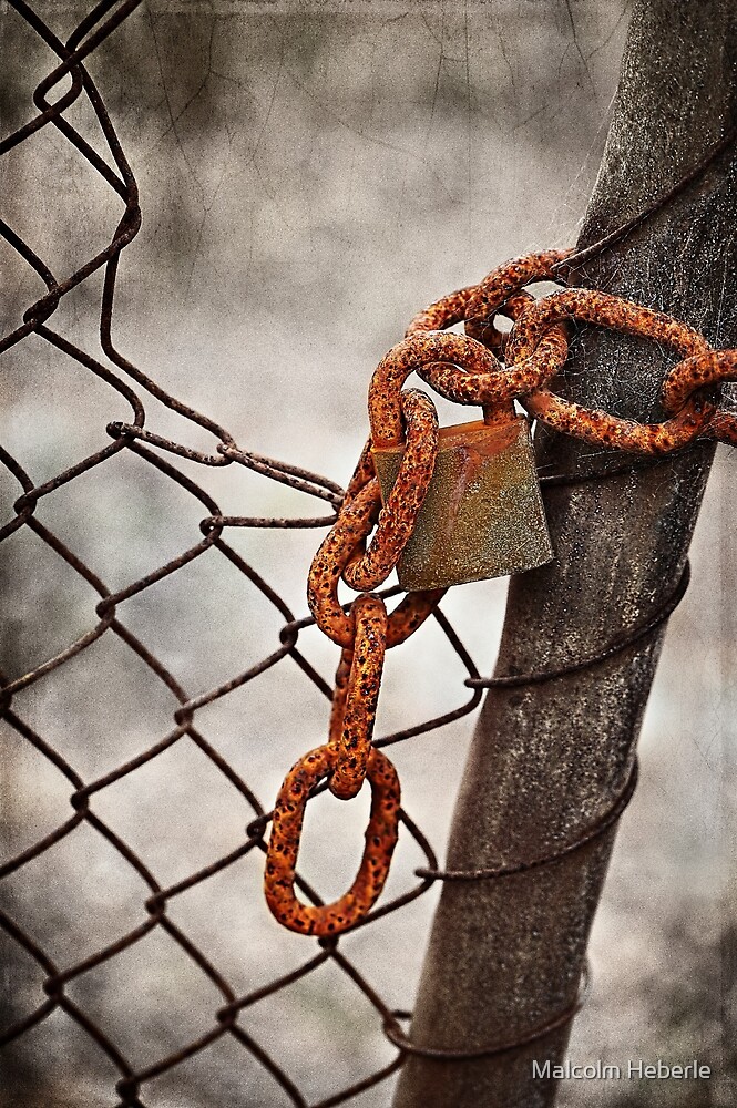 "Rusty Chain & Lock" by Malcolm Heberle | Redbubble