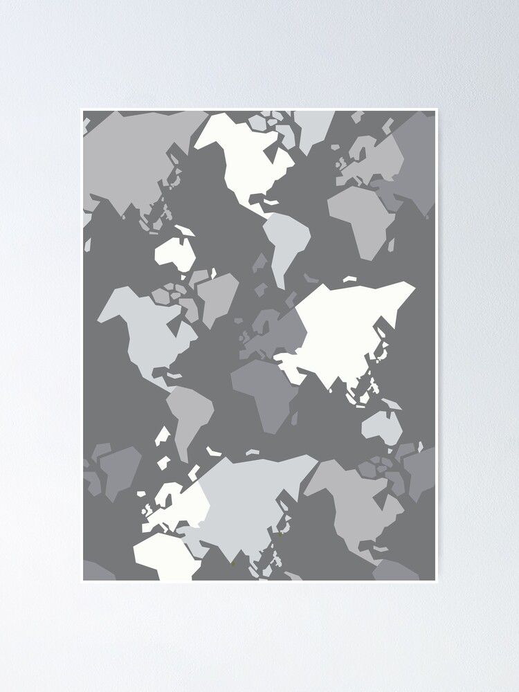 "World Map Camouflage Grey" Poster for Sale by HD-INK-Design | Redbubble