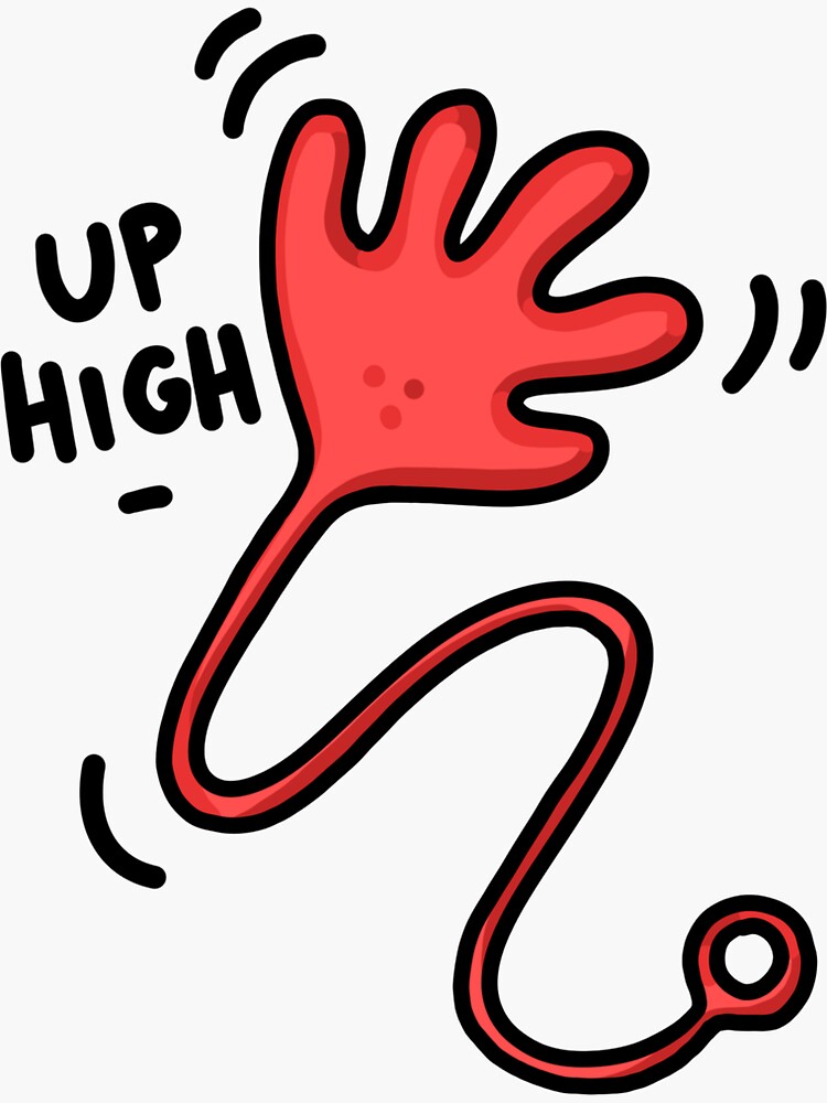 "Sticky Slap Hand" Sticker for Sale by 80sKidd | Redbubble
