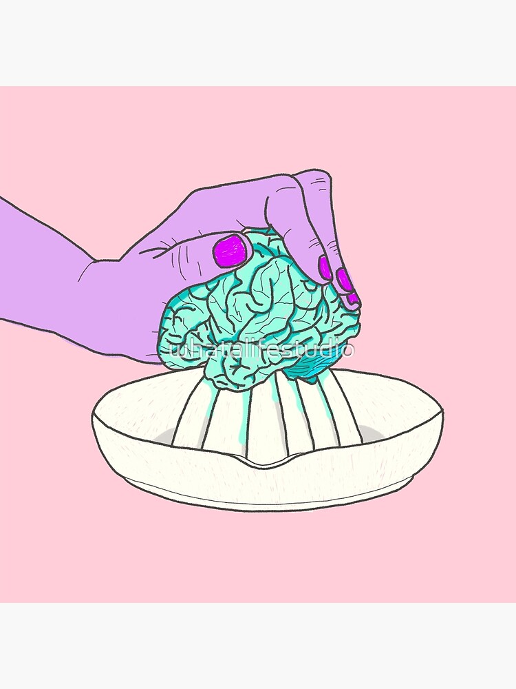 "Squeeze Your Brain" Poster by whatalifestudio | Redbubble