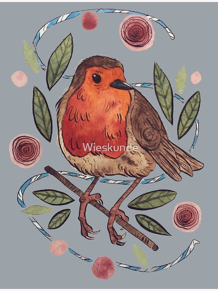 "Watercolor handpainted robin spring" Poster for Sale by Wieskunde ...