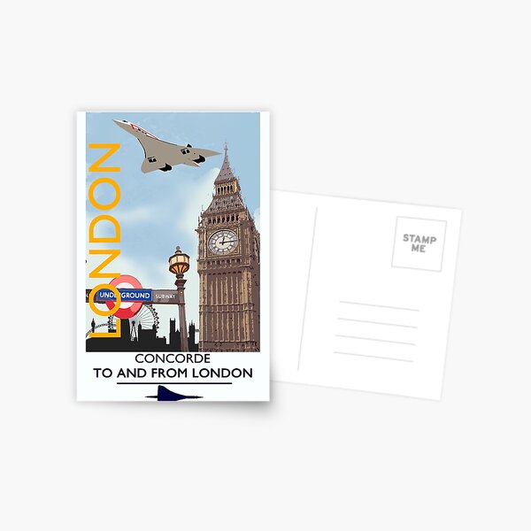 "Concorde vintage style London" Postcard by Speedbirddesign | Redbubble