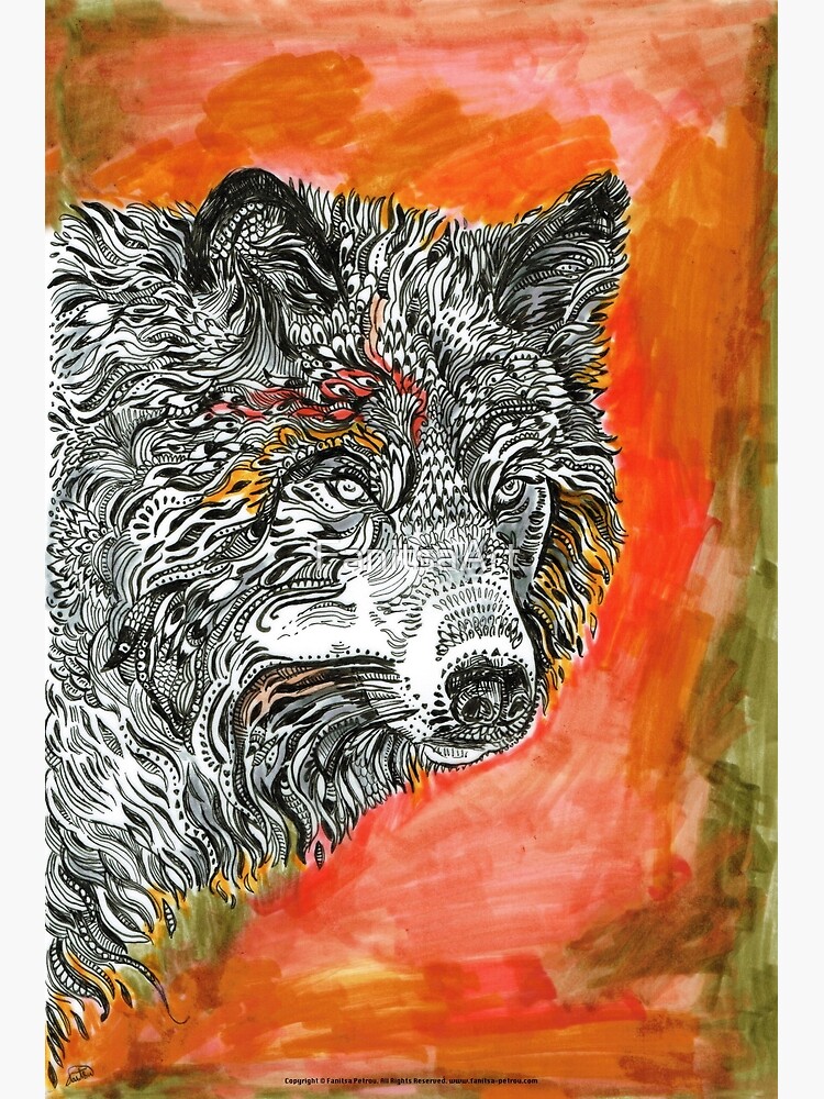 "Red Wolf" Poster by FanitsaArt | Redbubble