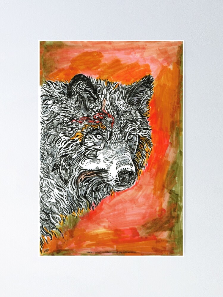"Red Wolf" Poster by FanitsaArt | Redbubble