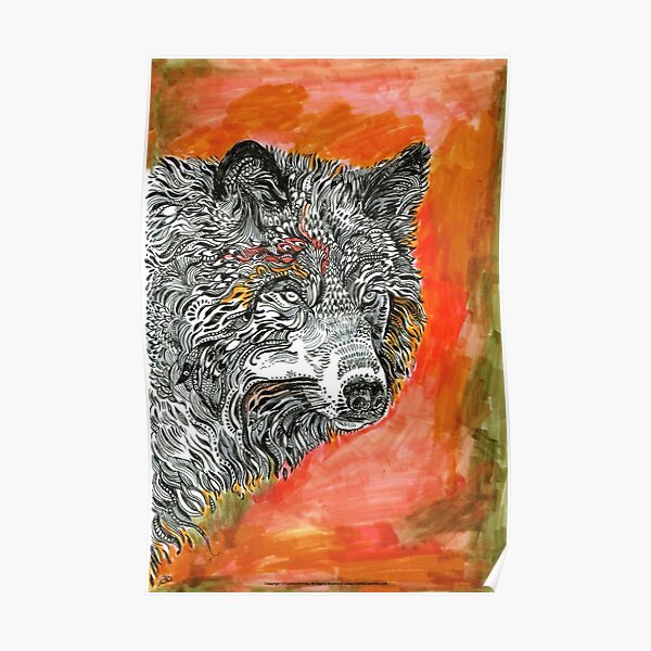 "Red Wolf" Poster by FanitsaArt | Redbubble