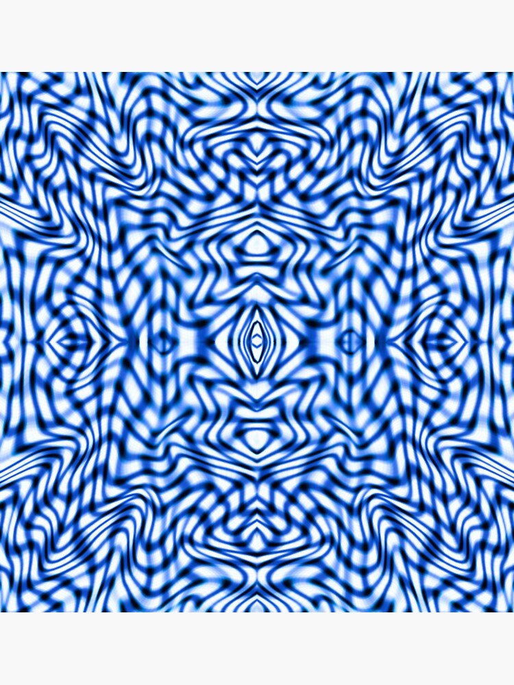 Pegatina «Líneas azules torcidas cruzadas en el fondo blanco» de ...