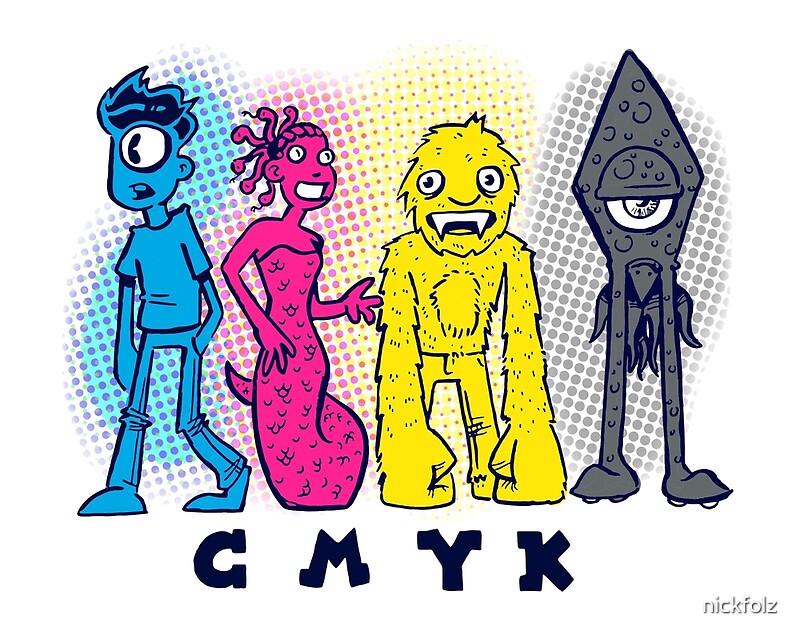 "CMYK: Cyclops Medusa Yeti Kraken" by nickfolz | Redbubble