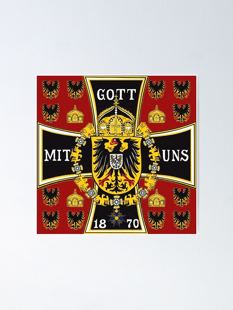 "Prussian Battle Flag of 1870 on red" Poster for Sale by edsimoneit ...