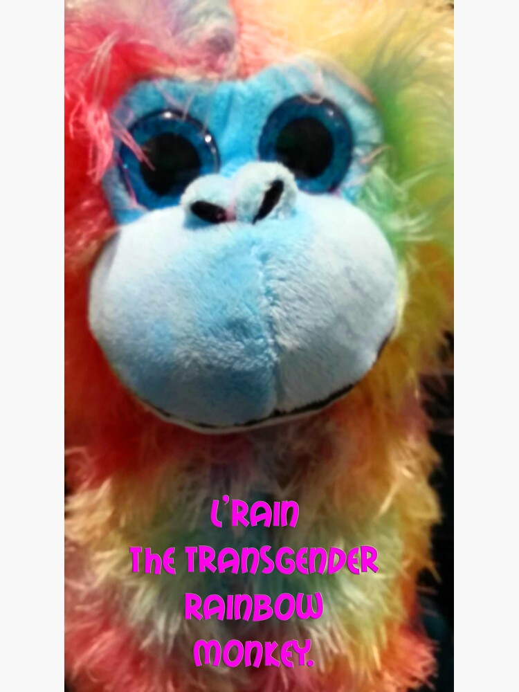 "L'Rain The Transgender Rainbow Monkey." Sticker for Sale by NeonChimp | Redbubble