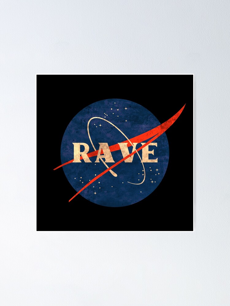 " Rave NASA Logo" Poster by Leksal | Redbubble