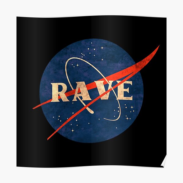 " Rave NASA Logo" Poster by Leksal | Redbubble