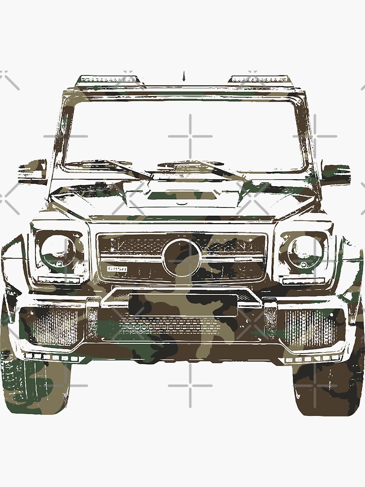 "Mercedes G-Wagon Front WOODLAND CAMO" Sticker for Sale by bluprnt ...