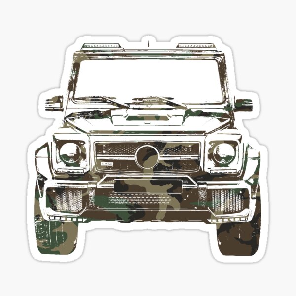 "Mercedes G-Wagon Front WOODLAND CAMO" Sticker for Sale by bluprnt ...