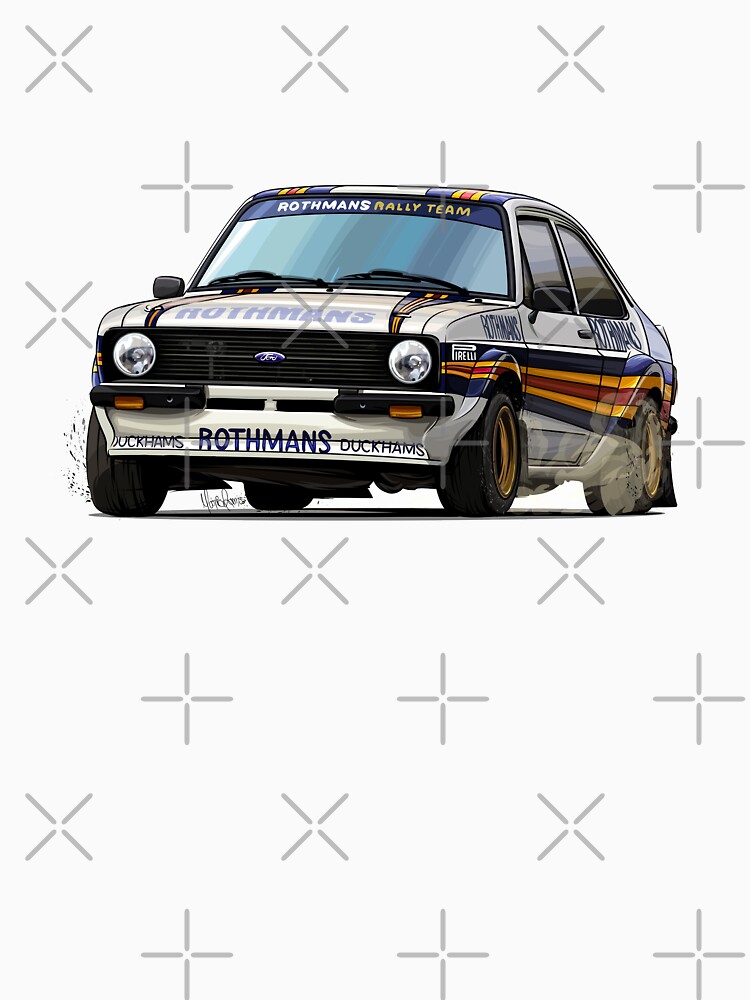 "Ford Escort Mk2 Rothmans Rally Team" T-shirt for Sale by marioramosart ...