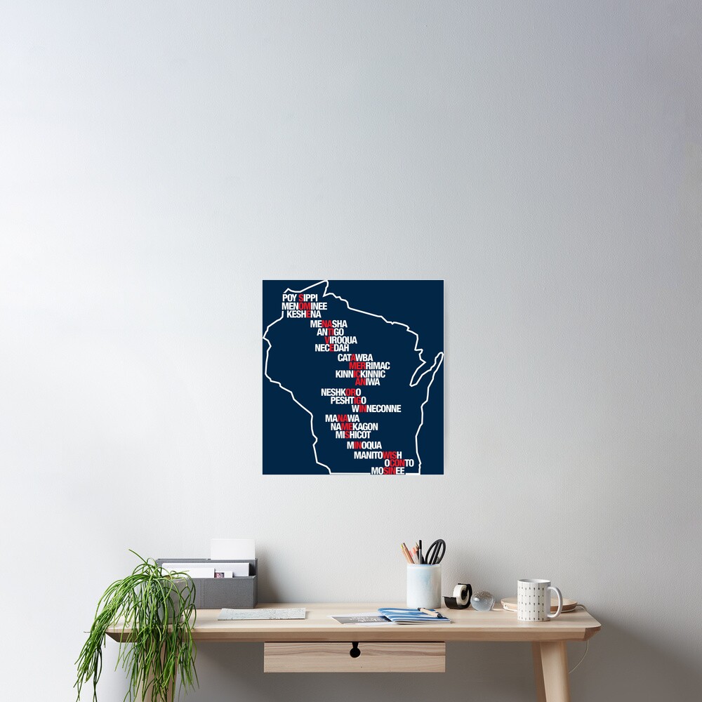 "Some Native American Origin Names in Wisconsin" Poster by ...