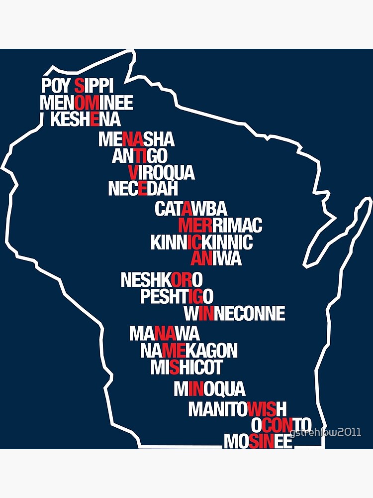 "Some Native American Origin Names in Wisconsin" Poster by ...