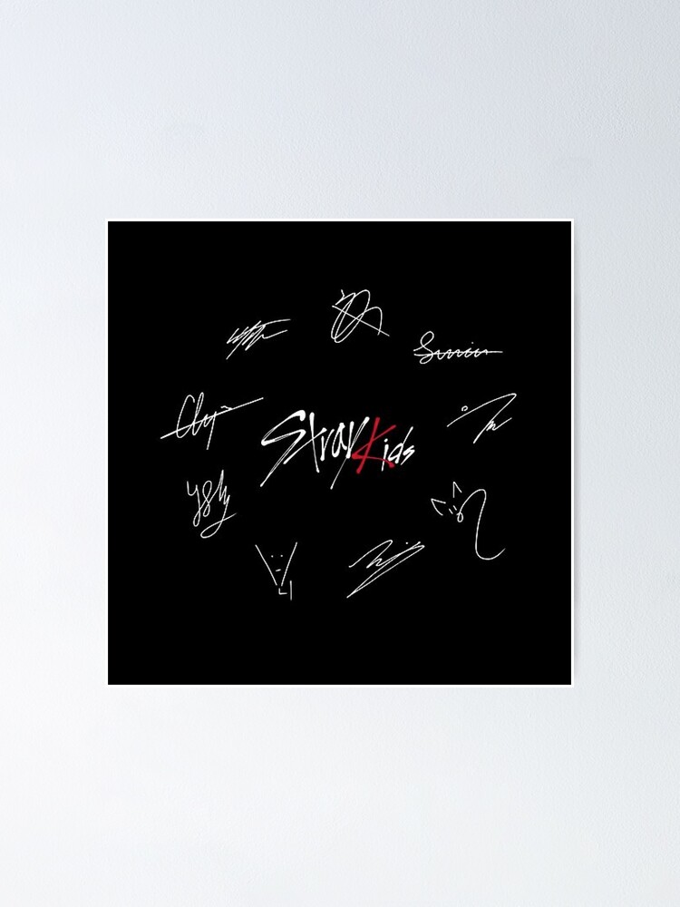 "STRAY KIDS signatures auphtographs " Poster by Michiyo-goods | Redbubble