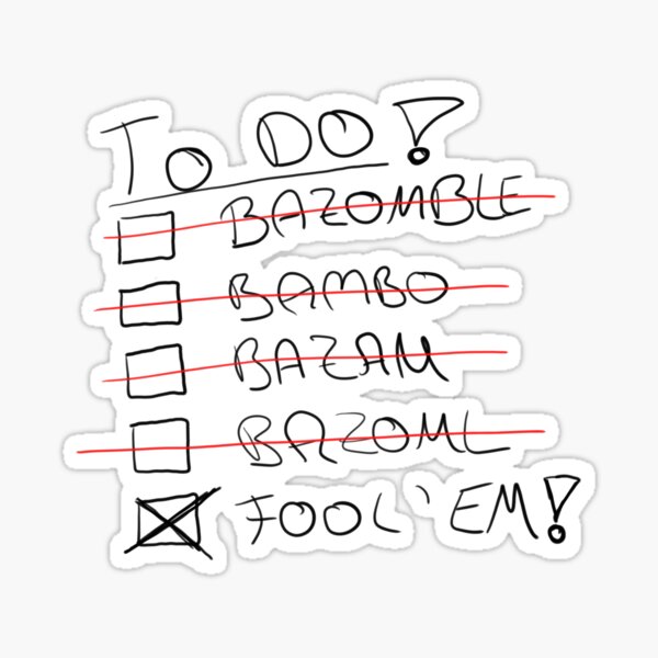 "Bamboozle" Sticker by ExoOne | Redbubble