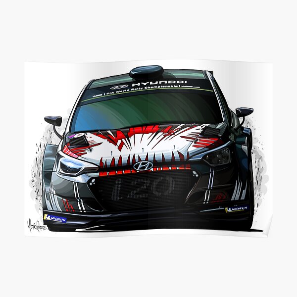 "Hyundai Motorsports i20 R5" Poster by marioramosart | Redbubble