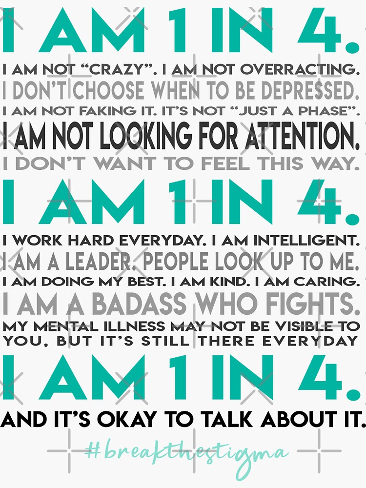 "I AM 1 IN 4 (BLUE)" Sticker for Sale by kix4u | Redbubble