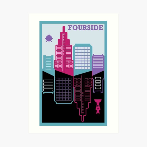 "Fourside Poster, Earthbound" Art Print by nickfolz | Redbubble