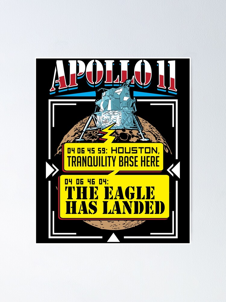 "Moon Landing Tranquility Base Apollo 11 Mission 1969" Poster by ...