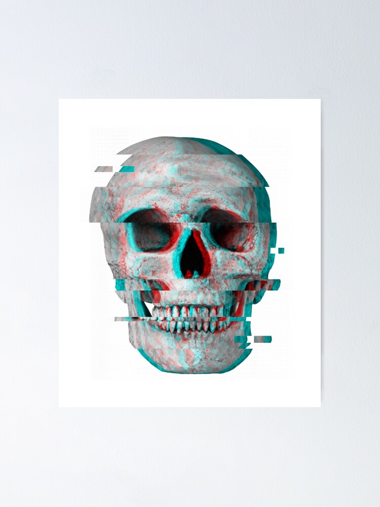 "Glitch Skull" Poster by NikoMue | Redbubble
