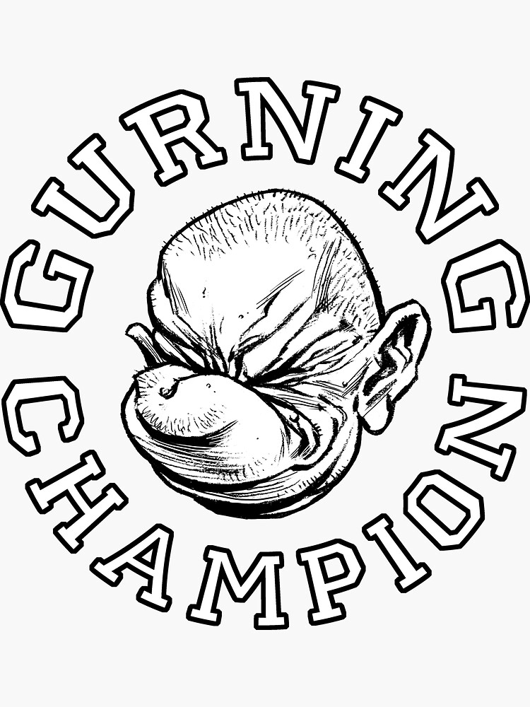 "Gurning Champion!" Sticker by krisvahl | Redbubble