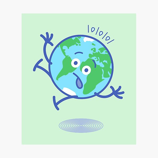 "Scared Earth slipping and falling down" Photographic Print for Sale by ...