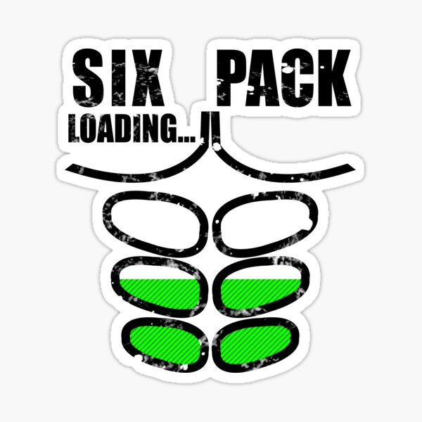 "Six pack loading..." Sticker for Sale by Najemy-Design | Redbubble