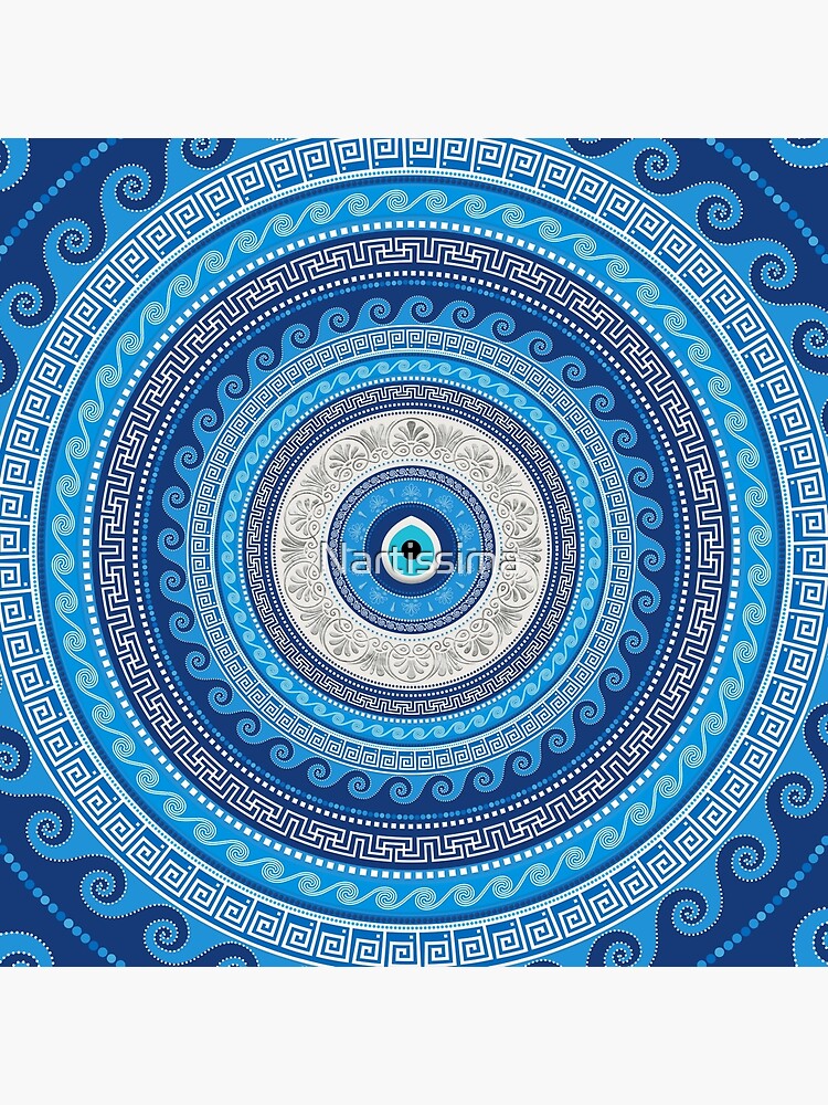 "Greek Mati Mataki - Matiasma Evil Eye ornament #2" Throw Pillow by ...