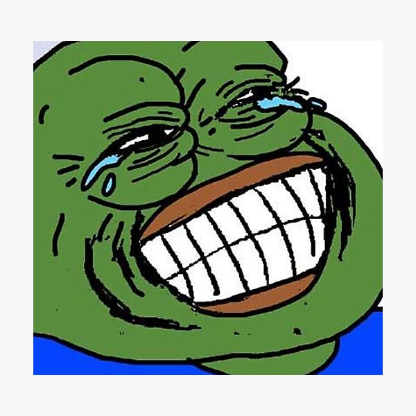 Laughing Pepe Wall Art | Redbubble