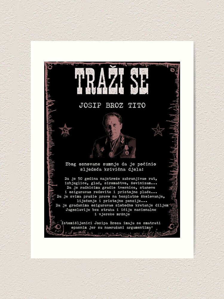 "Josip Broz Tito - Design 7c" Art Print by Daniel-Baris | Redbubble