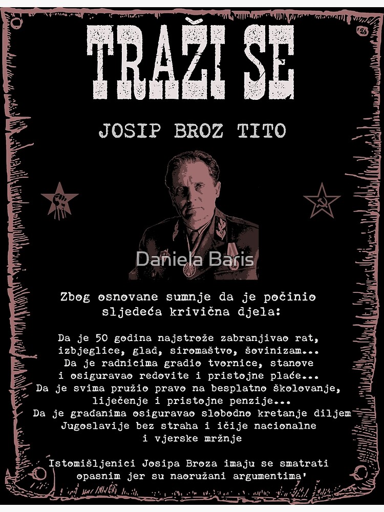 "Josip Broz Tito - Design 7c" Art Print by Daniel-Baris | Redbubble