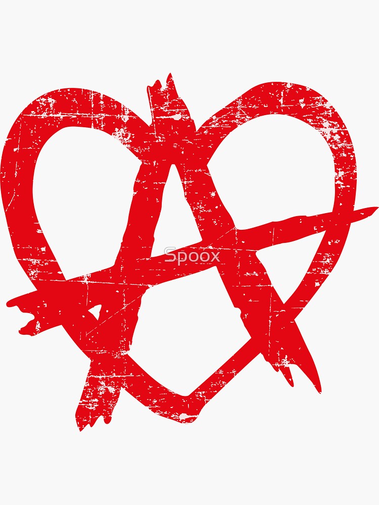 "Anarchy heart, red, revolution, punk" Sticker by Spoox | Redbubble