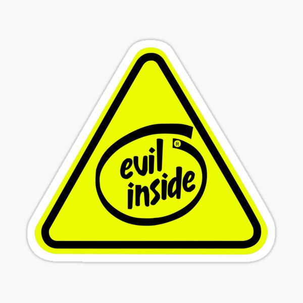 "Warning: Evil Inside!" Sticker for Sale by CitizenAwear | Redbubble