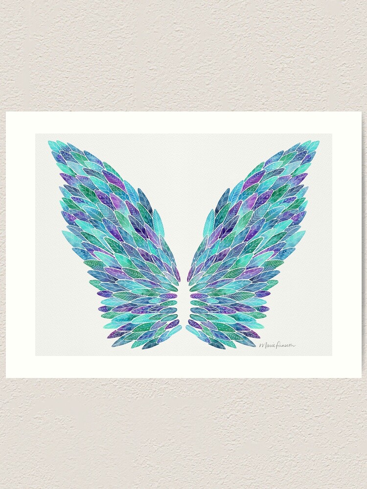 "Turquoise Angel Wings" Art Print for Sale by MarieFunseth | Redbubble