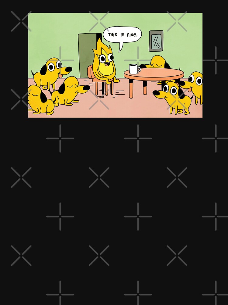 "This Is Fine Meme This Is Fire Meme" Active T-Shirt for Sale by ...