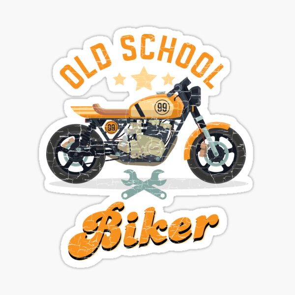 "Old School Biker" Sticker for Sale by JamesMcGill1 | Redbubble