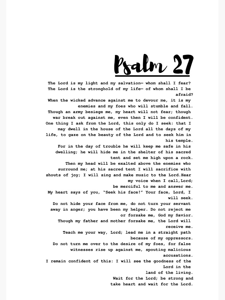 "psalm 27" Sticker for Sale by DreezyJ | Redbubble