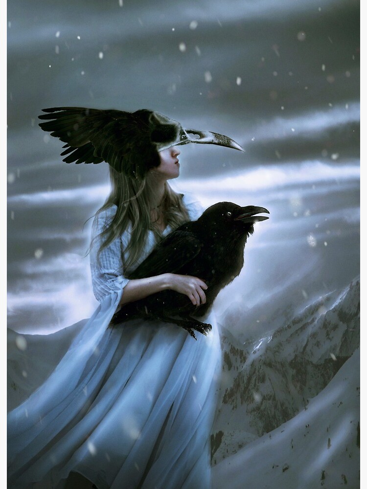 "Raven Girl - Dark Fantasy" Art Board Print for Sale by Liancary ...