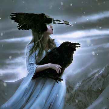 "Raven Girl - Dark Fantasy" Art Board Print for Sale by Liancary ...