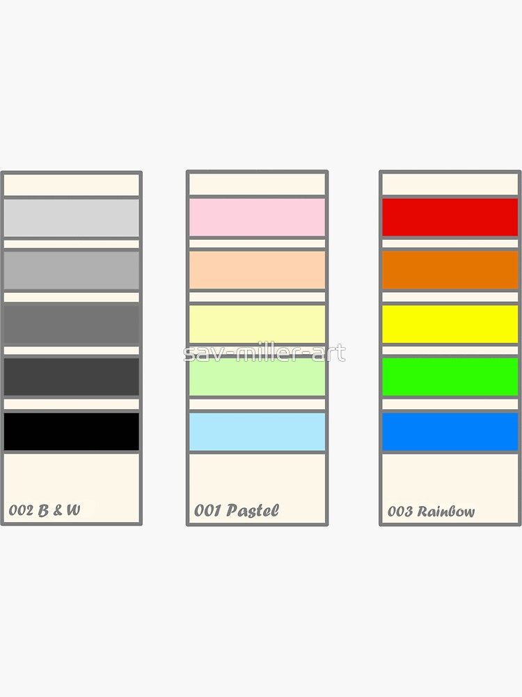 "Color Swatch Set" Sticker for Sale by sav-miller-art | Redbubble