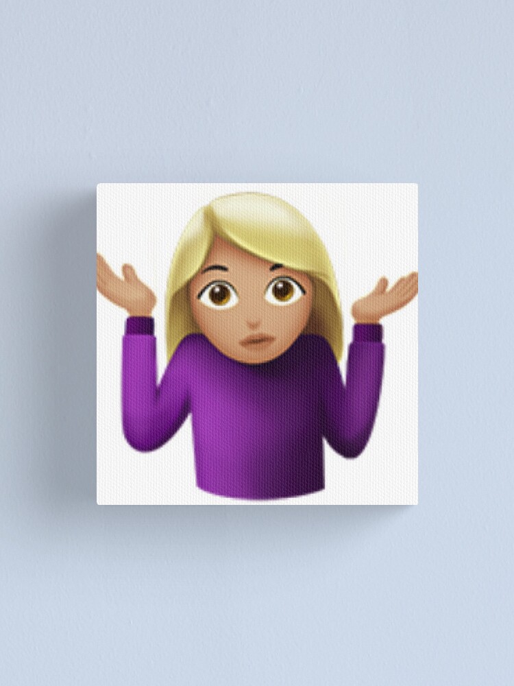 "Shrug Emoji Sticker/Shirt" Canvas Print for Sale by bloodyorange ...