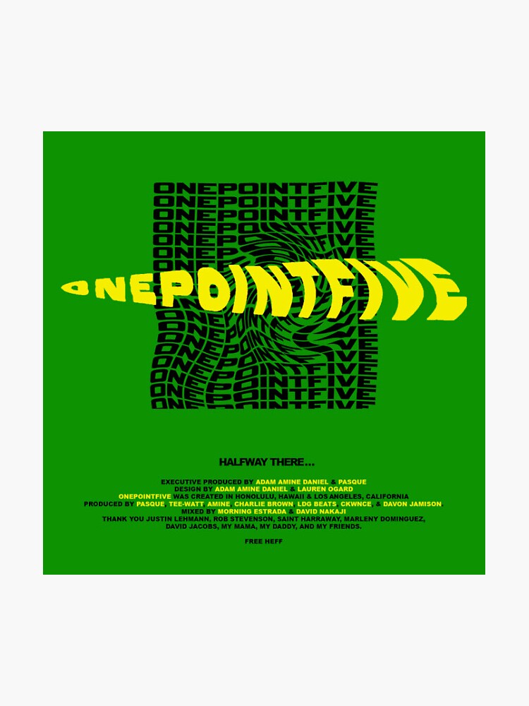 "Amine onepointfive green and yellow album cover" Sticker for Sale by ...